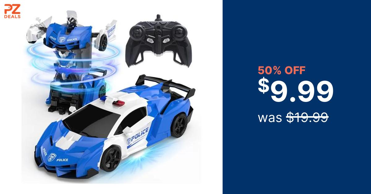 Robot Transform Remote Control Police Car
