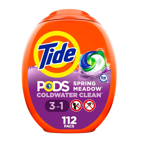 112 Tide Pods Laundry Detergent, Spring Meadow Scent, 3-in-1 Clean, Co