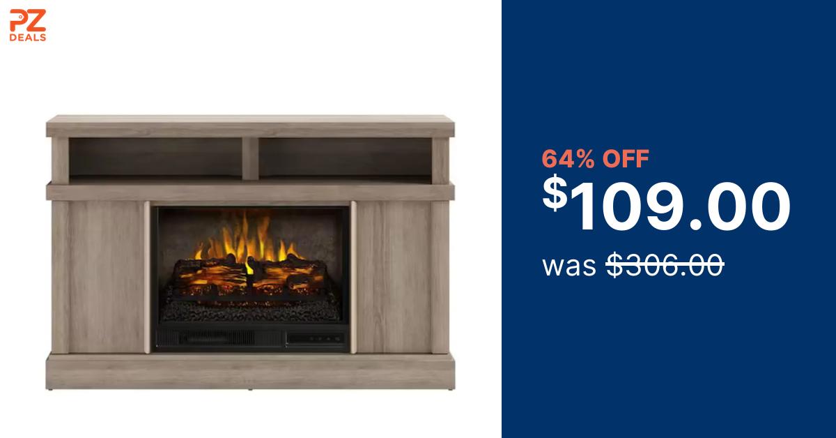Scott Living Meyerson 48" Media Console Wooden Electric Fireplace