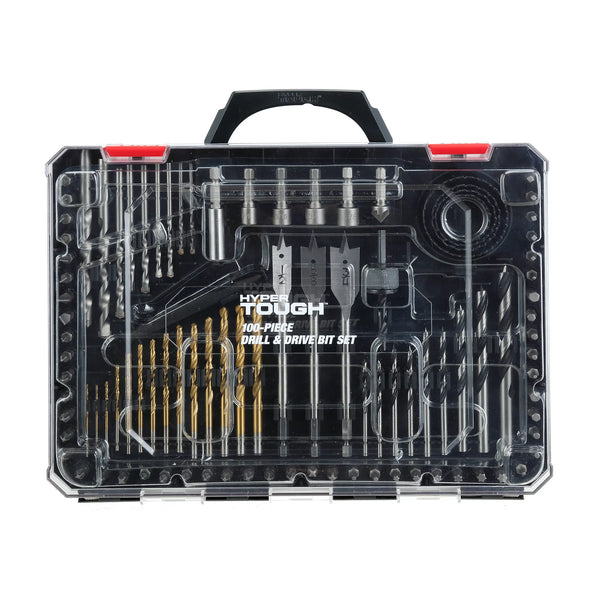 Hyper Tough 100 Piece Drill Bits Screwdriver Bits and Nut Driver Set