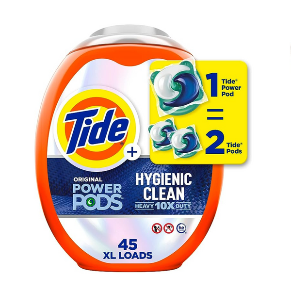 Tide Power PODs Hygienic Clean Heavy Duty (45 Power Pods = 90 Regular