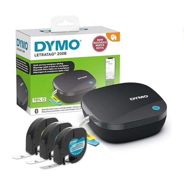 DYMO LetraTag 200B Bluetooth Label Maker, Includes 3 Assorted Label Ta