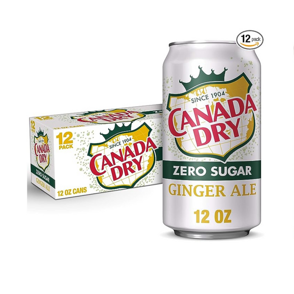 12 Pack Canada Dry Zero Sugar Ginger Ale Or Dr Pepper Soda