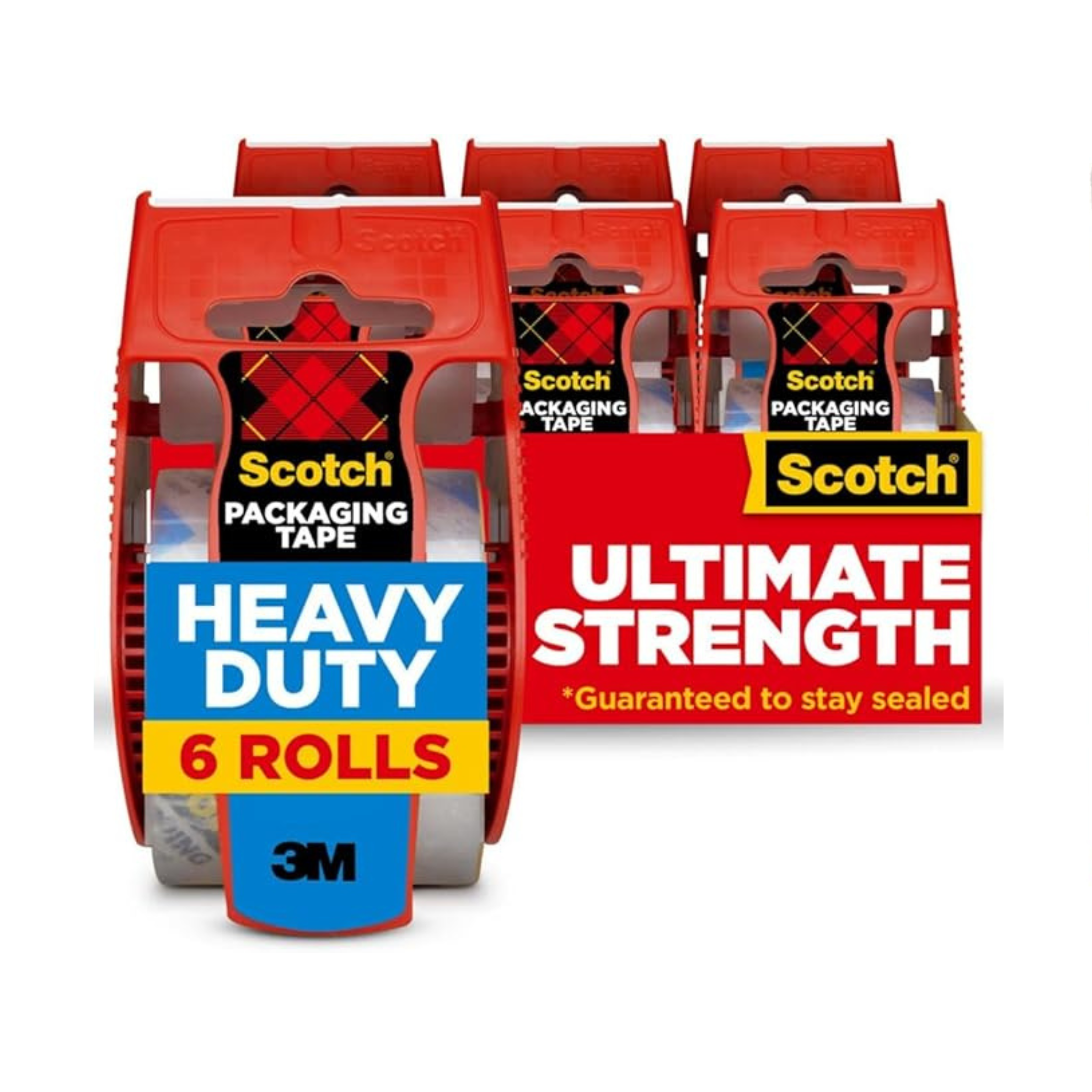 Scotch Heavy Duty Shipping Packaging Tape, 6 Rolls with Dispenser – PzDeals