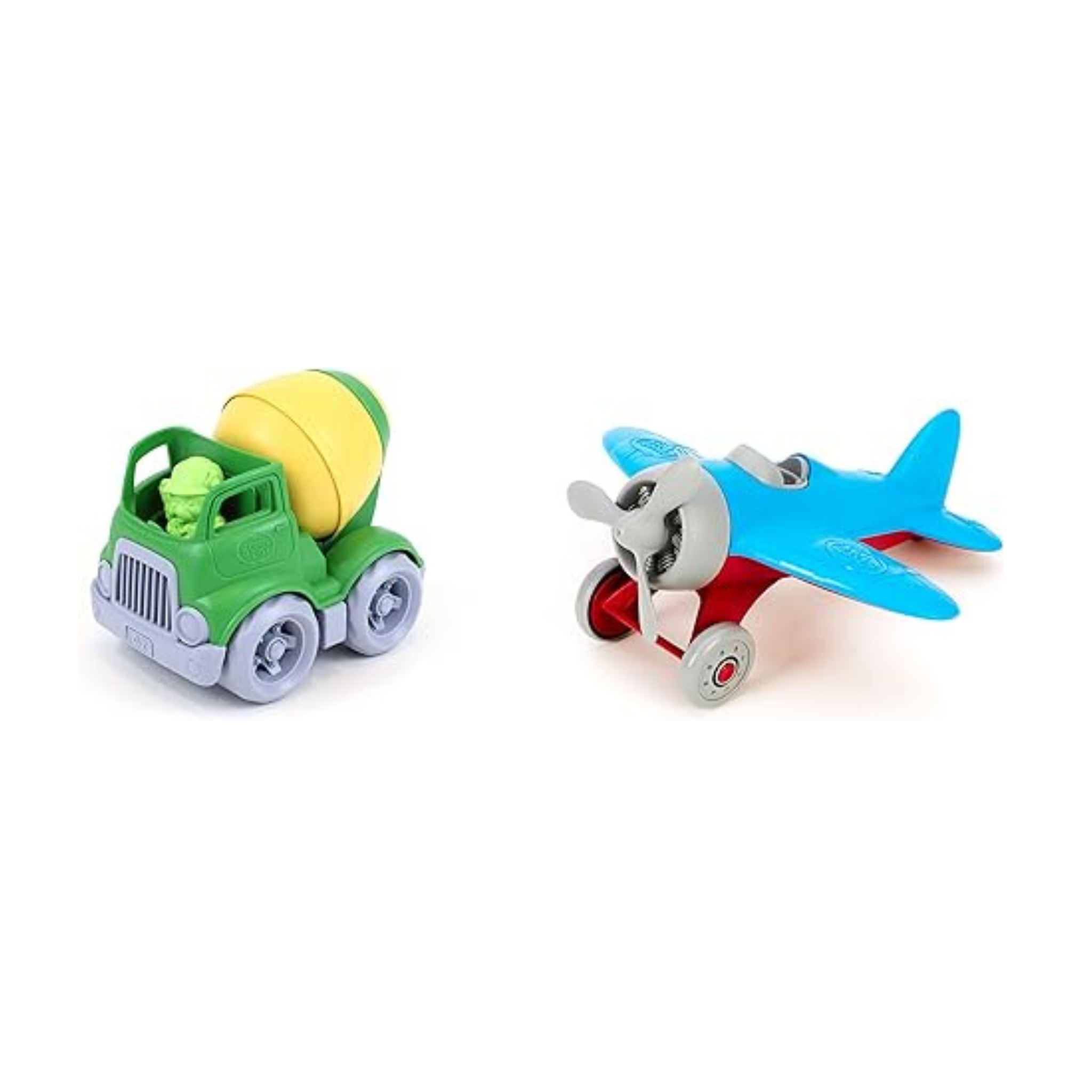 Green Toys Airplane Blue and Mixer Construction Truck – PzDeals
