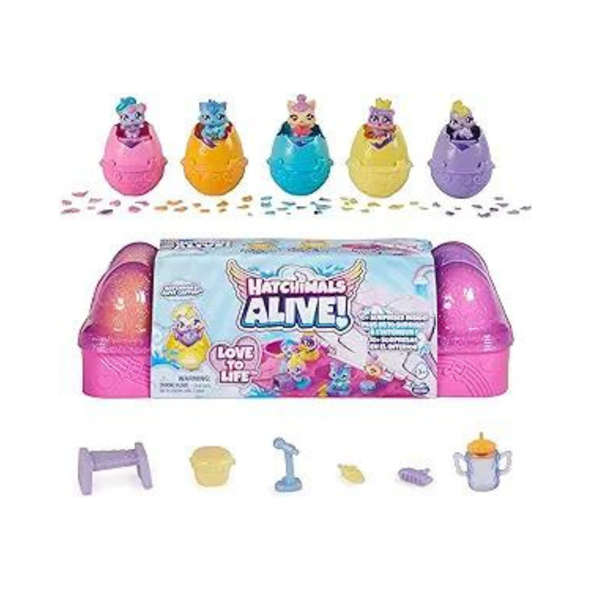 Hatchimals Alive Egg Carton Toy with 5 Mini Figures in Self-Hatching E ...
