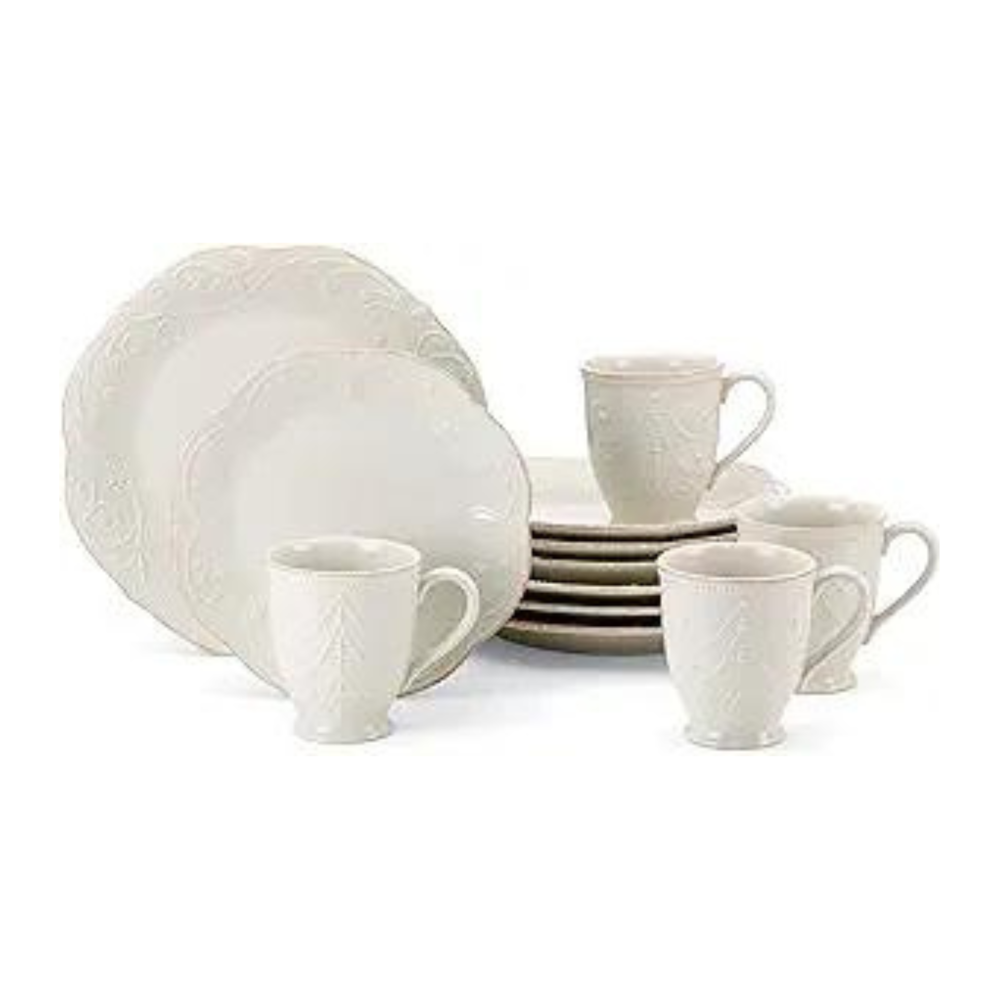 Set Of 12 Lenox French Perle Assorted Plates And Cups – PzDeals