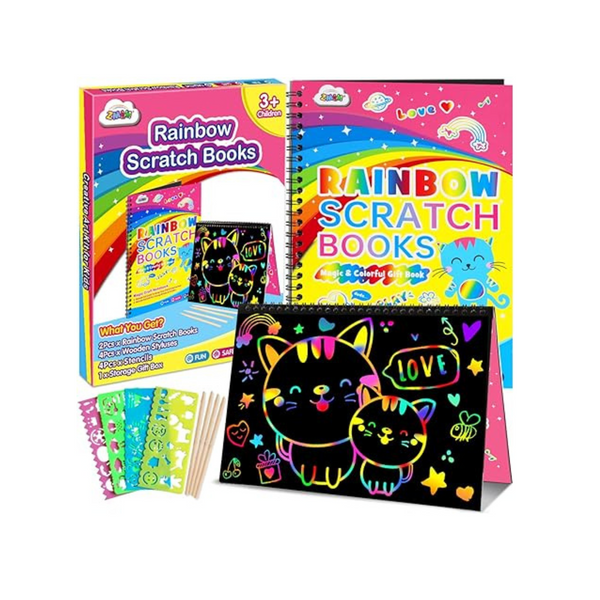 2 Packs Rainbow Scratch Notebooks for Kids – PzDeals