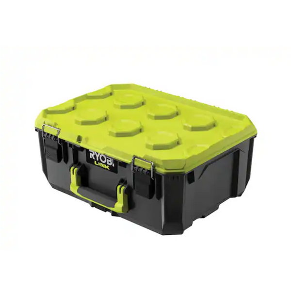 RYOBI LINK Medium Tool Box + Compact 6-Compartment Modular Organizer T