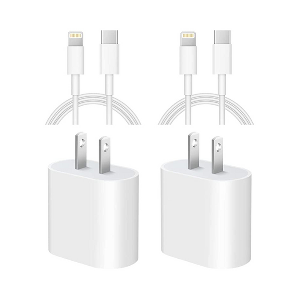 2-Pack of MFi Certified Fast Chargers with 6-ft Cables