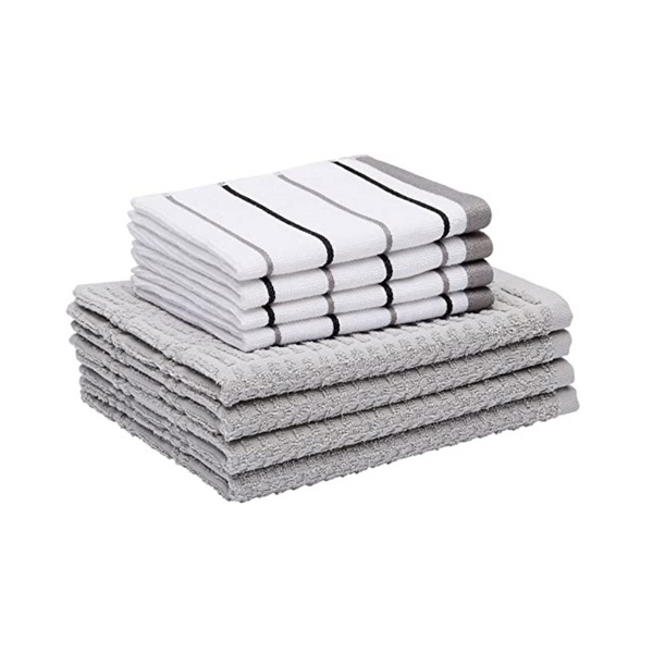 Amazon Basics 100% Cotton Kitchen Dish Cloth & Towel Set (8-Pack) – PzDeals