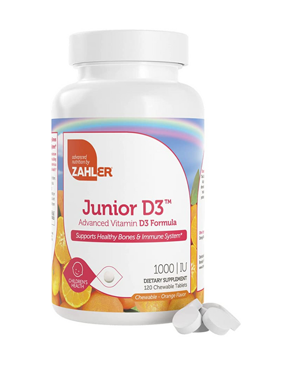 120 Zahler Junior D3 Chewable 1000IU Kids Vitamin D Chewable Tablets ...