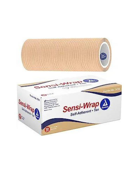 18 Rolls. 4 Inch x 5 yds Dynarex YDS Sensi-Wrap Self Adherent Bandage