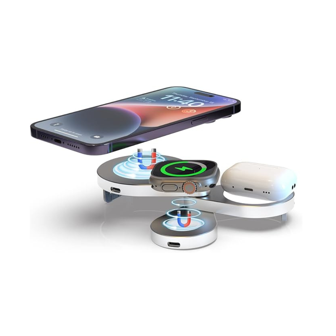 3-in-1 23W Foldable Magnetic Fast Wireless Charger Stand – PzDeals
