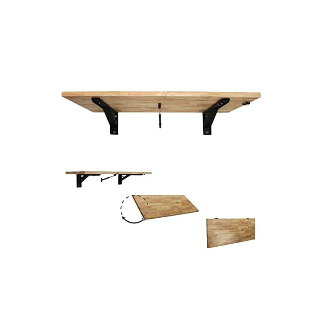 SafeRacks Heavy Duty Wall-Mounted Folding Table Collapsible Workbench ...