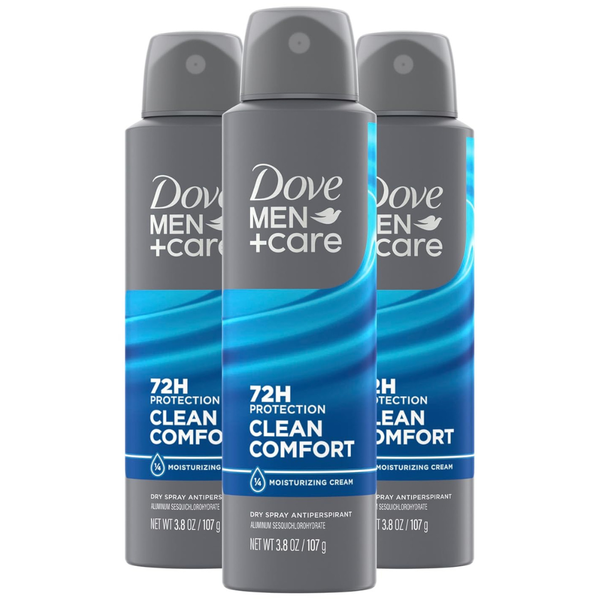 3-Pack 3.8 Oz Dove Men+Care Antiperspirant Dry Spray Deodorant