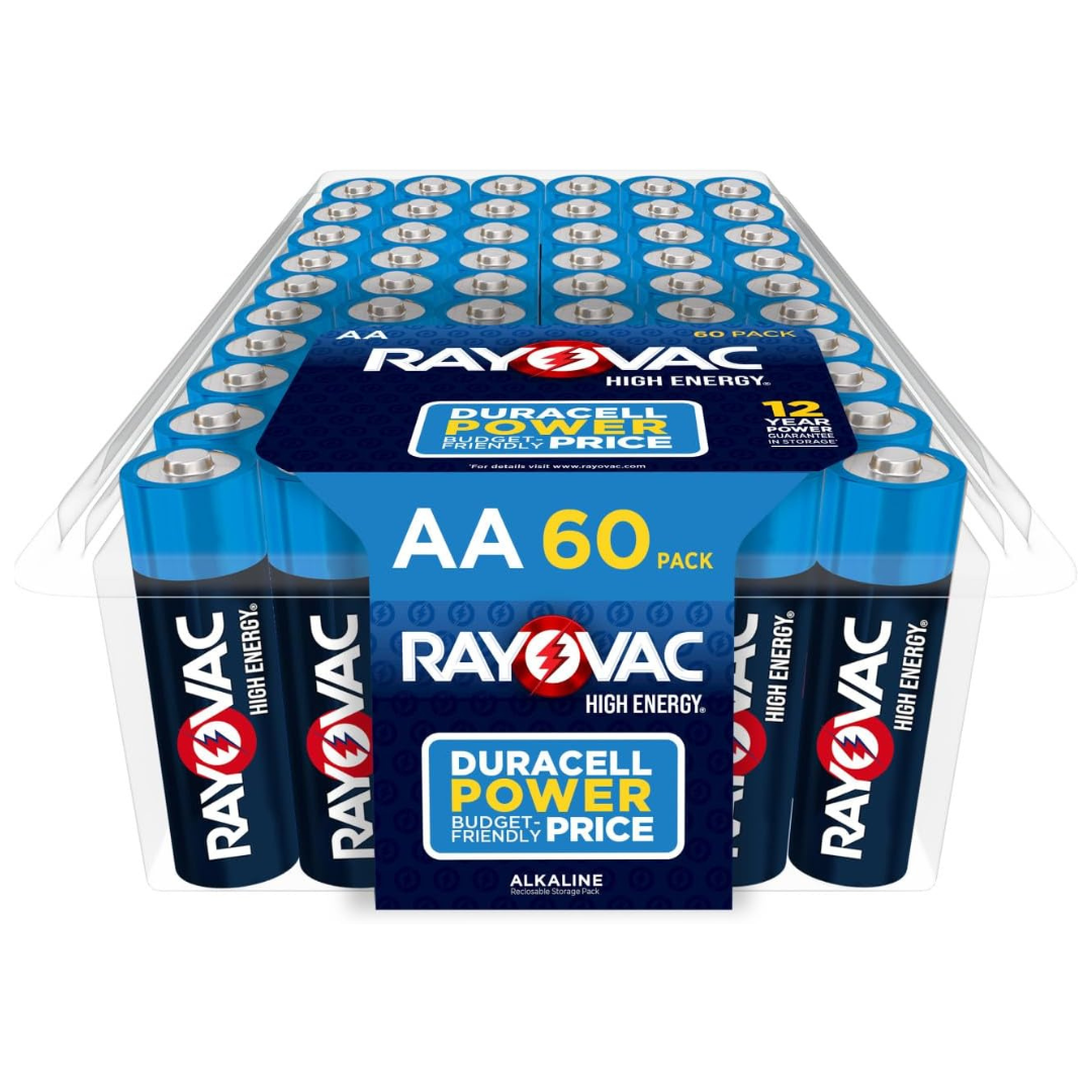60-Count Rayovac High Energy Alkaline AA Batteries