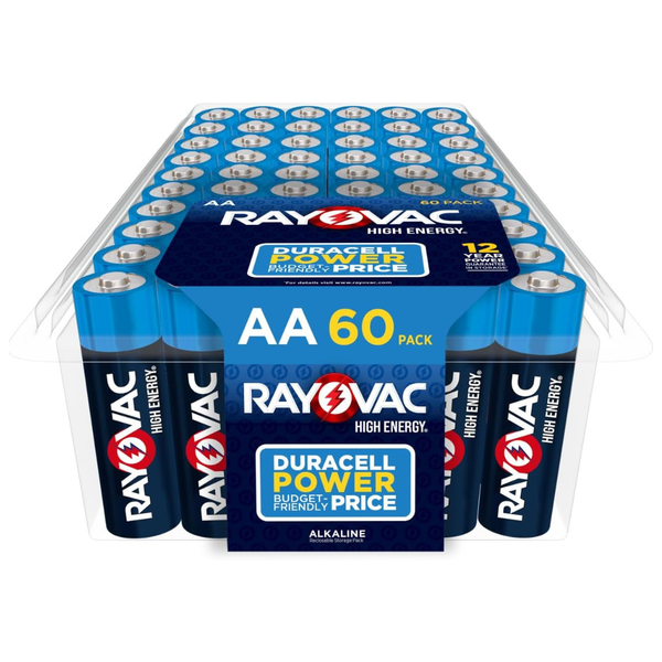 60-Count Rayovac High Energy Alkaline AA Batteries