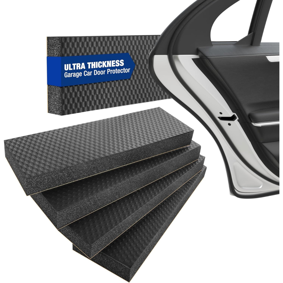 4-Pack Garage Car Door Bumpers with 1.18" Foam