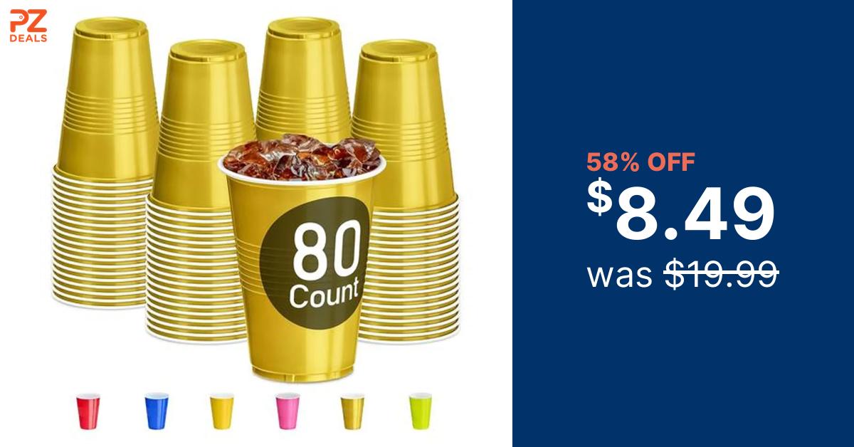 80-Count Golden Party Cups (16oz)