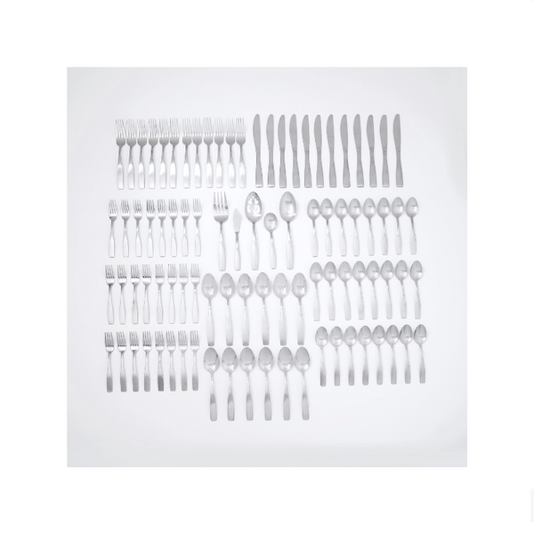 89 Piece Stainless Steel Tableware Cambridge Flatware Set – PzDeals