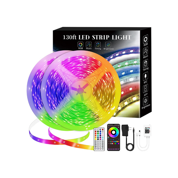 130ft LED Strip Lights With Music Sync – PzDeals
